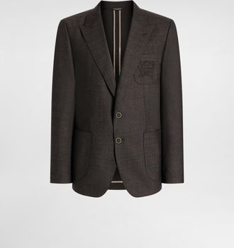 Dolce & Gabbana Single-breasted Portofino Wool Canvas Jacket - Mann Anz&uuml;ge Und Blazer Beige 50