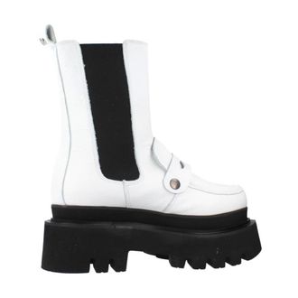 Yellow Bottes Chelsea &eacute;l&eacute;gantes avec d&eacute;tail ornemental - Femme - Chaussures - Blanc - Taille: 38 EU