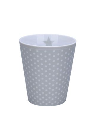 Krasilnikoff Becher, Tasse - Happy Mugs - Micro Dots - Grey - ca. 330 ml - Höhe: 10 cm