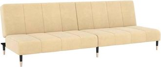 vidaXL Schlafsofa 2-Sitzer Creme Samt Vidaxl