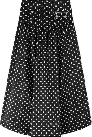 Ganni Femme, Jupes, Noir, Taille: 38 FR Jupe midi &agrave; corset &agrave; pois