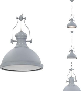 vidaXL Lampen - Living Deckenleuchte Grau Rund E27 - Grau