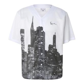Karl Kani Homme, Tops, Blanc, Taille: M Signature Mesh Baseball Shirt