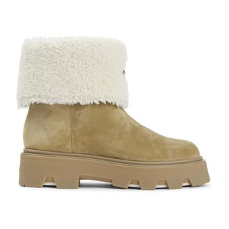 Moncler Leder Stiefeletten in Neutralen Farben - - Shoes - Damen - Beige - 41 EU