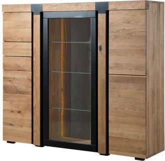 Massivmoebel24 Highboard Wildeiche 161x45x144 natur geölt rotterdam 101