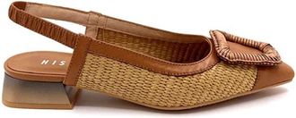 Hispanitas Femme, Chaussures, Brun, Taille: 36 EU Sandales Slingback en cuir - Style 254046