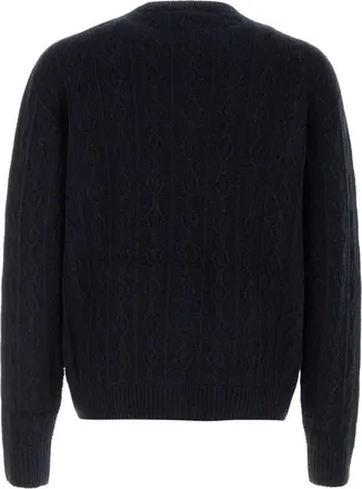 The Row Mens Midnight Blue Cashmere Nanni Sweater Darknavymelange Exterior: T-Shirt T-shirts And Polos