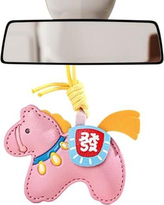 Generic Porte-clés - Ornement en cuir artificiel | Pendentif cheval porte-bonheur année lunaire - pour étui de téléphone, sac à dos, fourre-tout, petite amie,