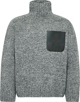 J.W.Anderson High-neck Leather-pocket Sweater