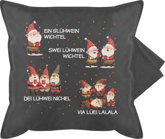 Shirtracer Kissenbezug - Weihnachtskissen Christmas Geschenke - Ein Gl&uuml;hwein Swei Gl&uuml;hwein | Wichtel | Ein Gl&uuml;hwein Zwei Gl&uuml;hwein | Weihnachten | Wichtelgeschenk
