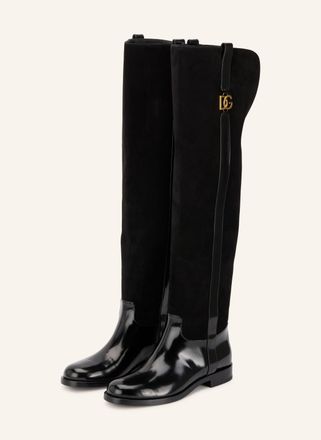 Dolce & Gabbana Overknee-Stiefel schwarz
