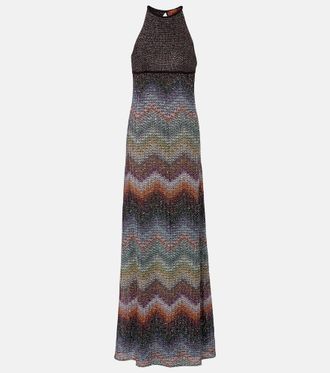 Missoni Maxikleid aus Häkelstrcik mit Pailletten