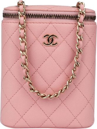 Chanel Crossbody Bags - Chanel Pink Caviar Leather Mini Vertical Vanity Cr - Gr. unisize - in Gold - f&uuml;r Damen