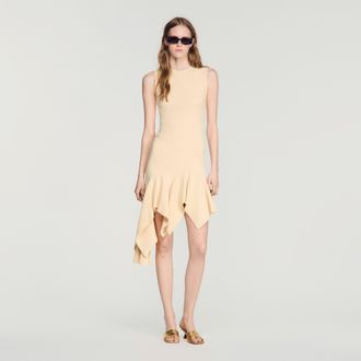 Sandro Asymmetrisches Strickkleid