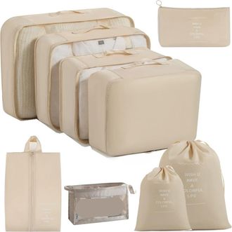 Generic 9-teiliges Set Reise-Organizer, Aufbewahrungstaschen, Koffer, Toilettenartikel, Schuhe, Kleidung, Ordentlicher Beutel, Packw&uuml;rfel, H&uuml;llen, Zubeh&ouml;r(9PC