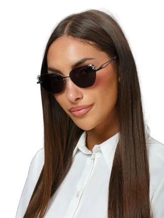 Blumarine SBM230S Metal Aviator Sunglasses - Black