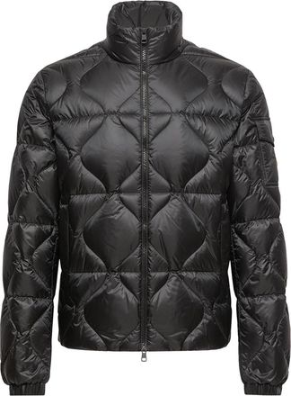 Moncler Moncler Doudoune Courte &Agrave; Matelassage G&eacute;om&eacute;trique Asurel, Homme, Noir, Taille: 0