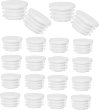 Angoily 60stücke Kunststoff-endkappen Für Rundrohre Rohrkappen Rohrstopfen Weiße Kunststoff-endstopfen Schutz Für Metall Und Stahlrohre Rohrendkappen-Fittings