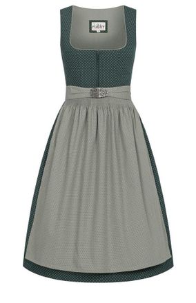 N&uuml;bler Trachtenkleid Midi Dirndl Petra in Gr&uuml;n von N&uuml;bler