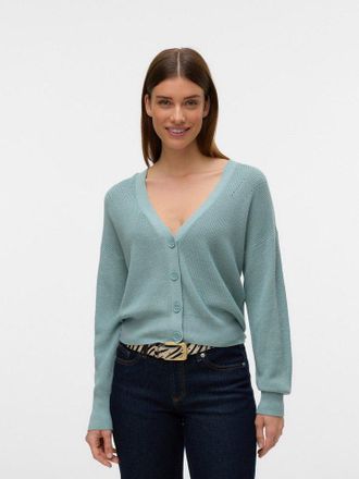 Vero Moda Strickjacke VMNEWLEXSUN LS SHORT V-NECK CAR GA NOOS mit Knopfleiste