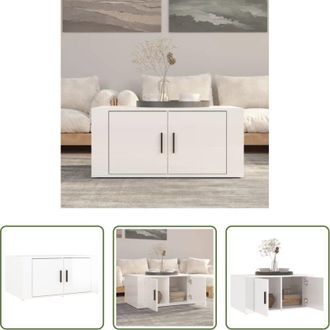 vidaXL Holzwerkstoff Couchtisch - Couchtisch Hochglanz-Wei&szlig; 80x50x36 cm Holzwerkstoff