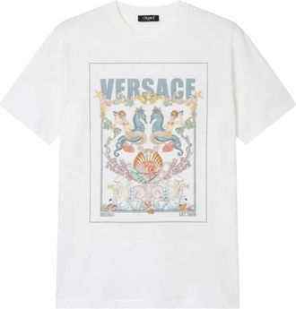 Versace T-shirt Coral Theatre Postcard - Femme - Tops - Blanc - Taille: 38 FR