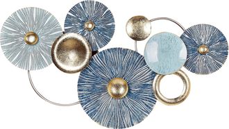 Beliani Wanddekoration Kreise Metall blau/gold einteilig handgemacht modern Actinium