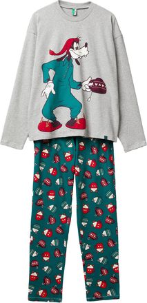 Benetton Herren Pig(Maglia+Pant) 3p054p033 Pyjamaset, grau, L