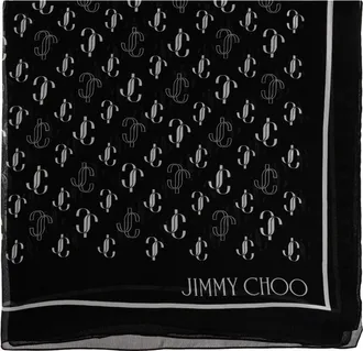 Jimmy Choo London &Eacute;tole en soie &agrave; logo - Femme - Accessoires - Noir - Taille: ONE Size
