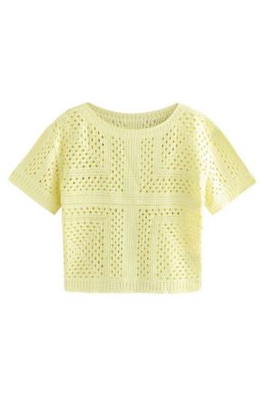 Next Kurzarmpullover T-Shirt mit geh&auml;keltem Ausschnitt (1-tlg)