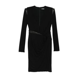 Versace Drapiertes Cr&ecirc;pe-Kleid - - Dresses - Damen - Schwarzk - S