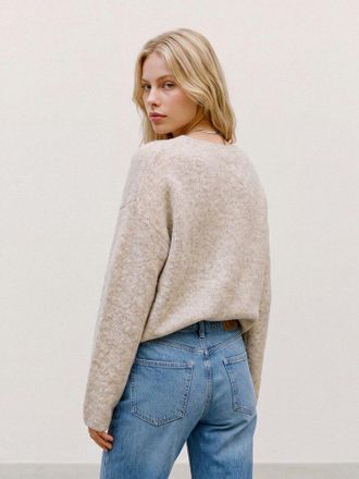 Vero Moda Strickpullover VMBERRY LS V-NECK PULLOVER NOOS Materialmix