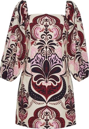 Cara Cara robe courte &agrave; manches bouffantes - Rouge