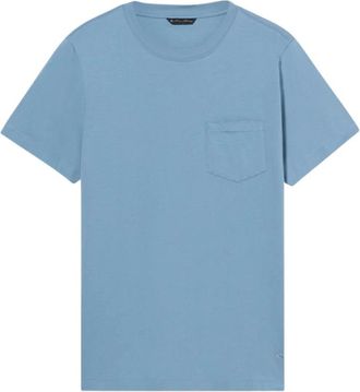 Brooks Brothers Homme, Tops, Bleu, Taille: M T-Shirt &agrave; Poche en Coton