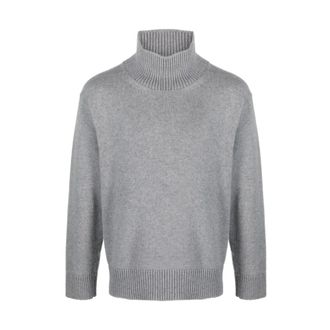 Laneus Grauer Wollmischung Rollkragenpullover - - Knitwear - Herren - Grau - M