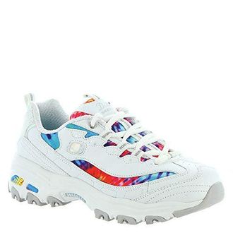 Skechers Dlites - Summer Fiesta Baskets Femme Blanc (White Trubuck/multi Mesh/white Trim Wmlt) 38.5 EU