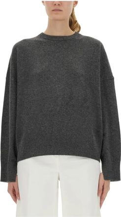 Loulou Studio Femme, Pulls, Gris, Taille: 42 FR Anaa Round Neck Sweater
