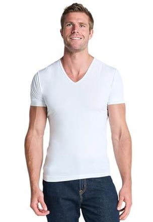 Jockey Lot de 2 chemises &agrave; col en V en microfibre - Blanc - Large