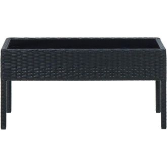 vidaXL Gartentisch Schwarz 75x40x37 cm Poly Rattan Vidaxl