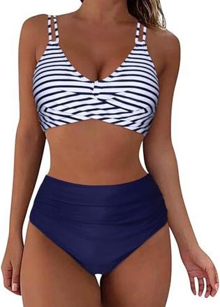 Generic Ensemble bikini pour femme sexy et &eacute;l&eacute;gant - Deux pi&egrave;ces - Triangle - Col en V - Push Up - Bikini de plage - Maillot de bain ventre plat - Haut de bik