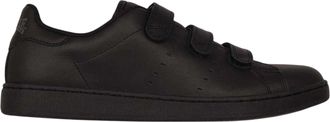 Lonsdale Leyton Sneaker f&uuml;r Herren, Dreifachriemen, Flach (Schwarz/Schwarz)
