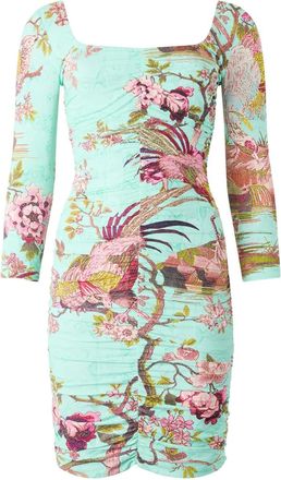 Roberto Cavalli robe froncée à fleurs - Bleu