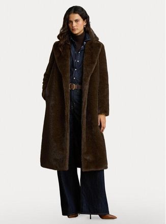 Lauren Ralph Lauren Pelzmantel 297P23467001 Dunkelbraun Regular Fit