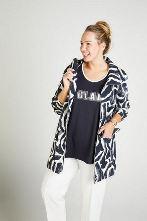 Mona Lisa Sommerjacke Gro&szlig;e Gr&ouml;&szlig;en Midnight Blue modische Jacke mit edlem Design