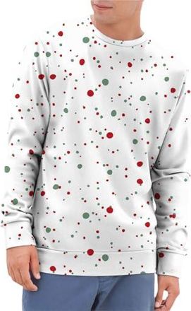 Generic Pull à col rond pour homme - T-shirt à manches longues - Col rond - T-shirt dhiver - Coupe ajustée, blanc, M