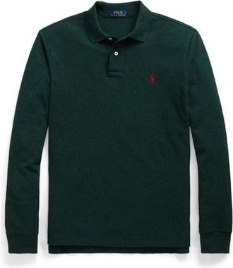 Polo Ralph Lauren Polo slim &agrave; manches longues en maille piqu&eacute; de coton