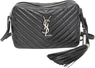 Saint Laurent Sac bandouli&egrave;re Lou V-stitch Pre-owned - Femme - Pre-owned - Noir - Taille: ONE Size