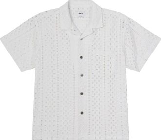 Obey Kurzarm Hemd mit Lochstickerei - - Shirts - Herren - Wei&szlig; - M