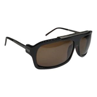 Bottega Veneta Lunettes de soleil en cuir Pre-owned - Femme - Pre-owned - Noir - Taille: ONE Size