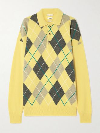 J.W.Anderson Pull Fa&ccedil;on Polo En Laine &Agrave; Motif Jacquard X Pringle - Jaune